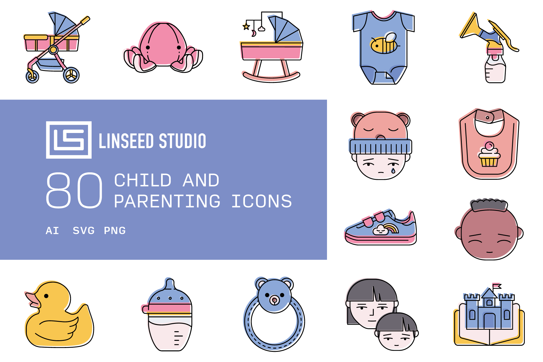 80 Child and Parenting Icons - Linseed Studio / Premium and Free ...